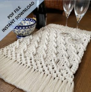 7 Macrame Placemat Patterns and 4 Done for You Placemats